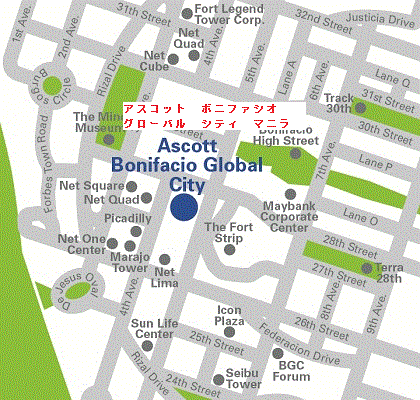 アスコット ボニファシオ グローバル シティ マニラ(ASCOTT BONIFACIO GLOBAL CITY MANILA) 地図・アクセス ...