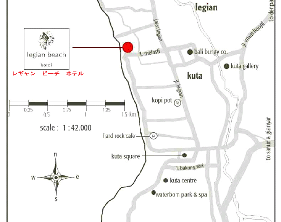レギャン ビーチ ホテル(LEGIAN BEACH HOTEL) 地図・アクセス【楽天トラベル】