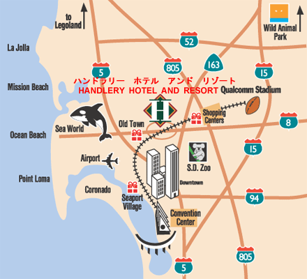 ハンドラリー ホテル サンディエゴ(HANDLERY HOTEL SAN DIEGO) 地図・アクセス【楽天トラベル】